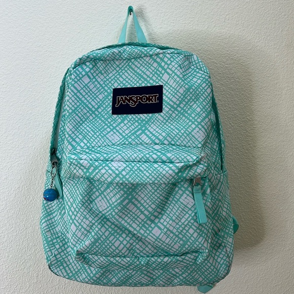 Jansport | Bags | Handout Graphic Turquoise White Scribble Backpack ...